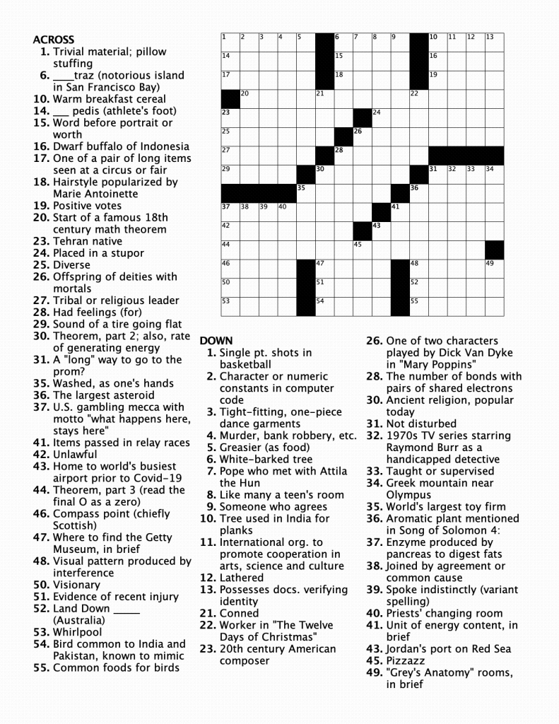 PiDay 2022 crossword puzzle « Math Scholar
